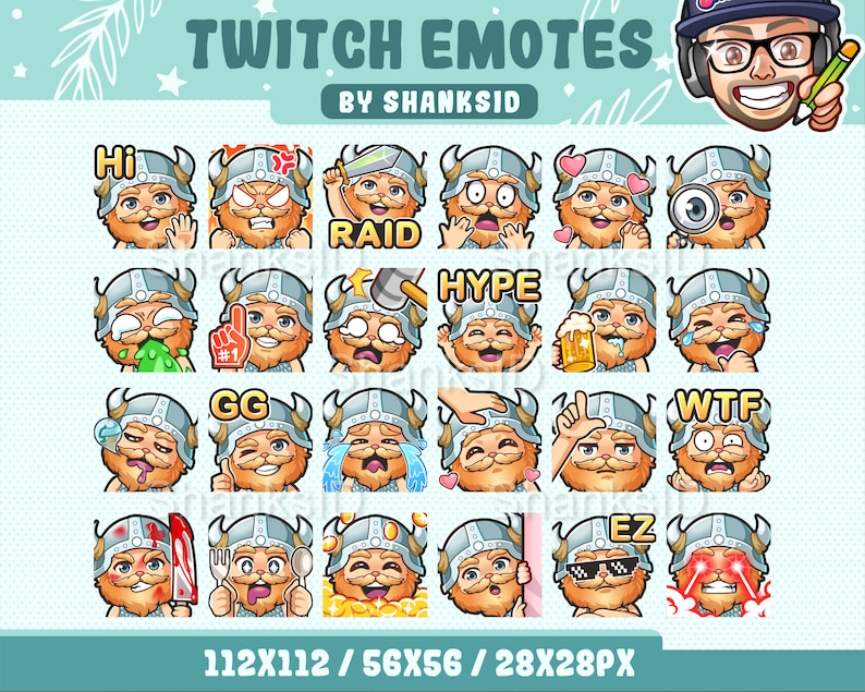 Viking Warrior Emotes Pack: Twitch/discord Streaming Set (PNG Files) - Etsy