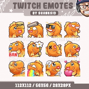 12x Twitch Emotes / Koi Goldfish - Etsy