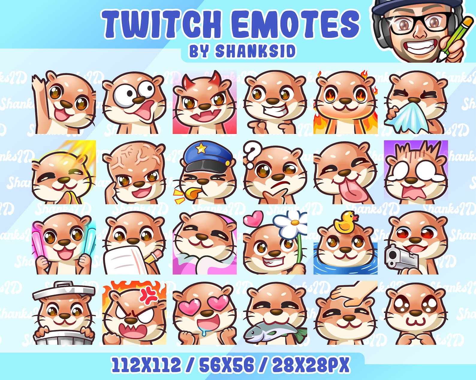 24x Twitch Emotes / Otter / Beaver Emotes Twitch - Etsy