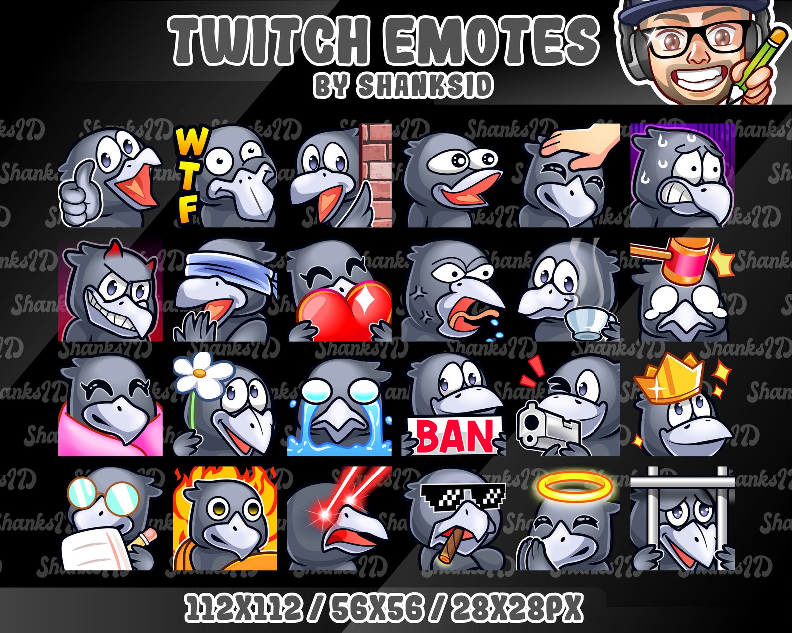 24x Twitch Emotes / Crow / Raven - Etsy