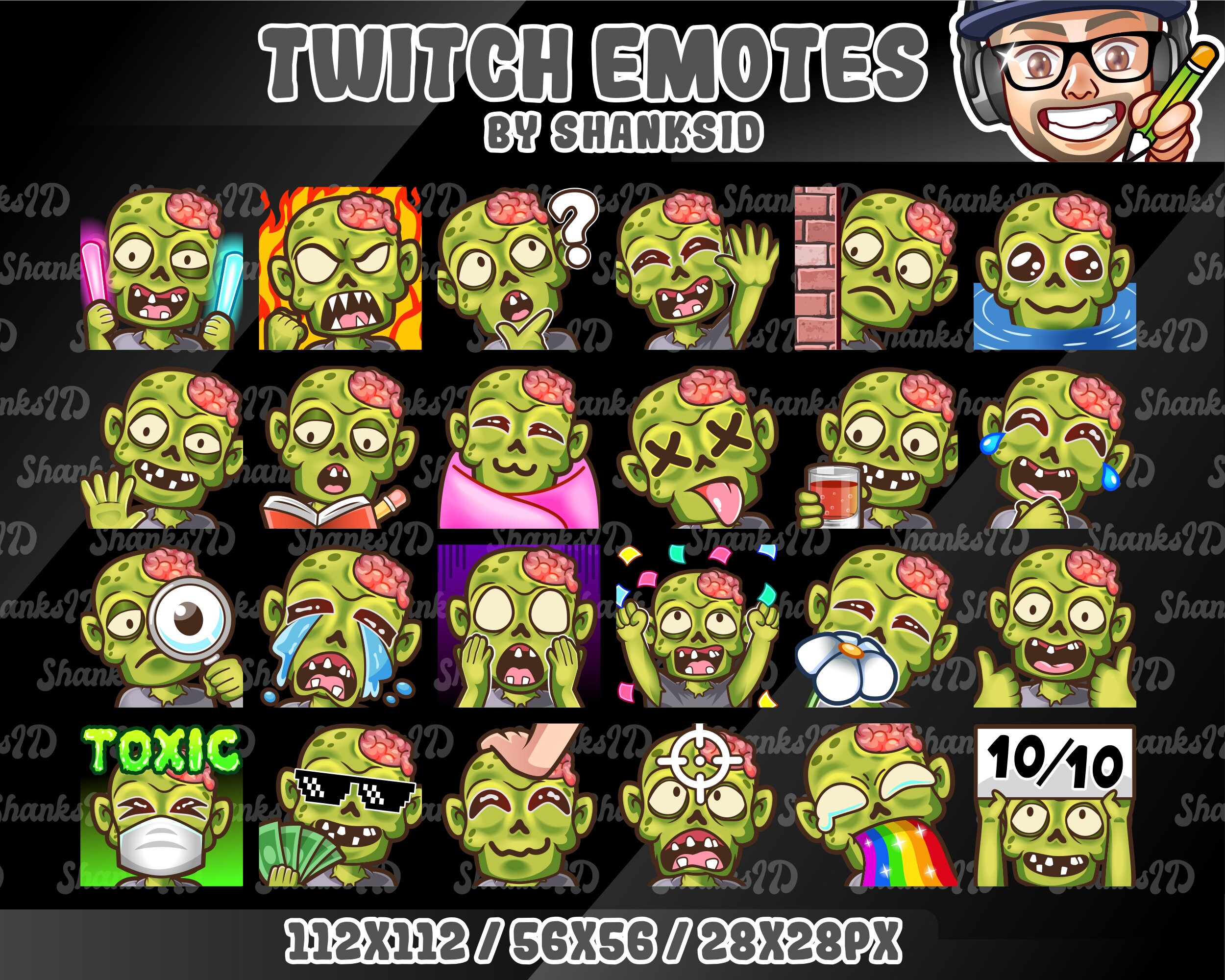 24x Twitch Emotes / Zombie - Etsy