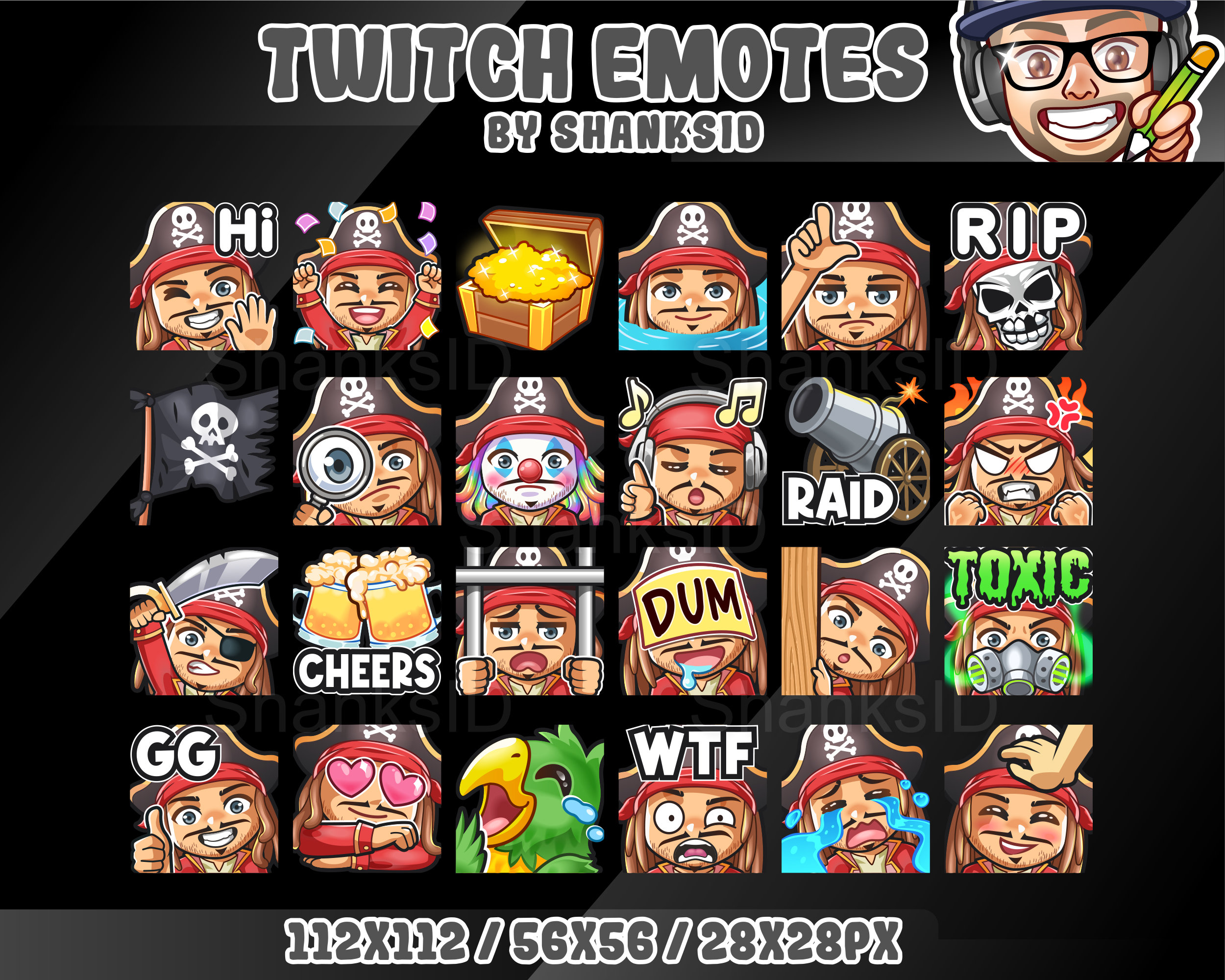 24x Twitch Emotes / Pirate - Etsy