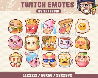 Kawaii Food Emotes, Emotes Twitch, Burger Emotes Twitch, Foods Emote ...