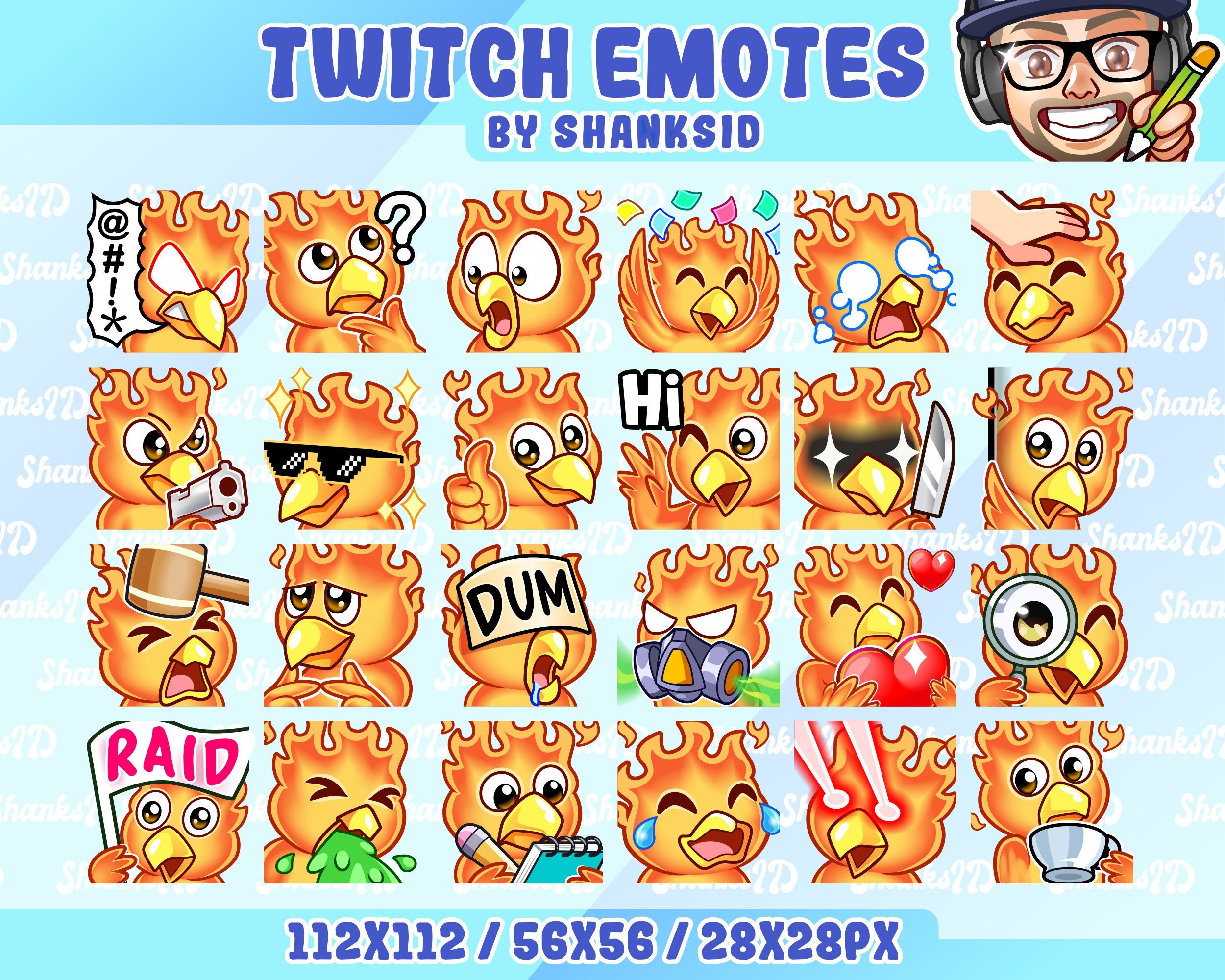 24x Twitch Emotes / Phoenix - Etsy