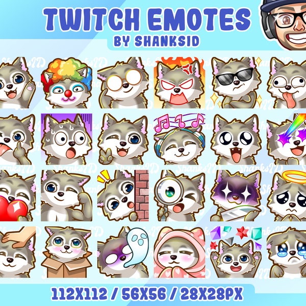 Wolf Emotes - Etsy