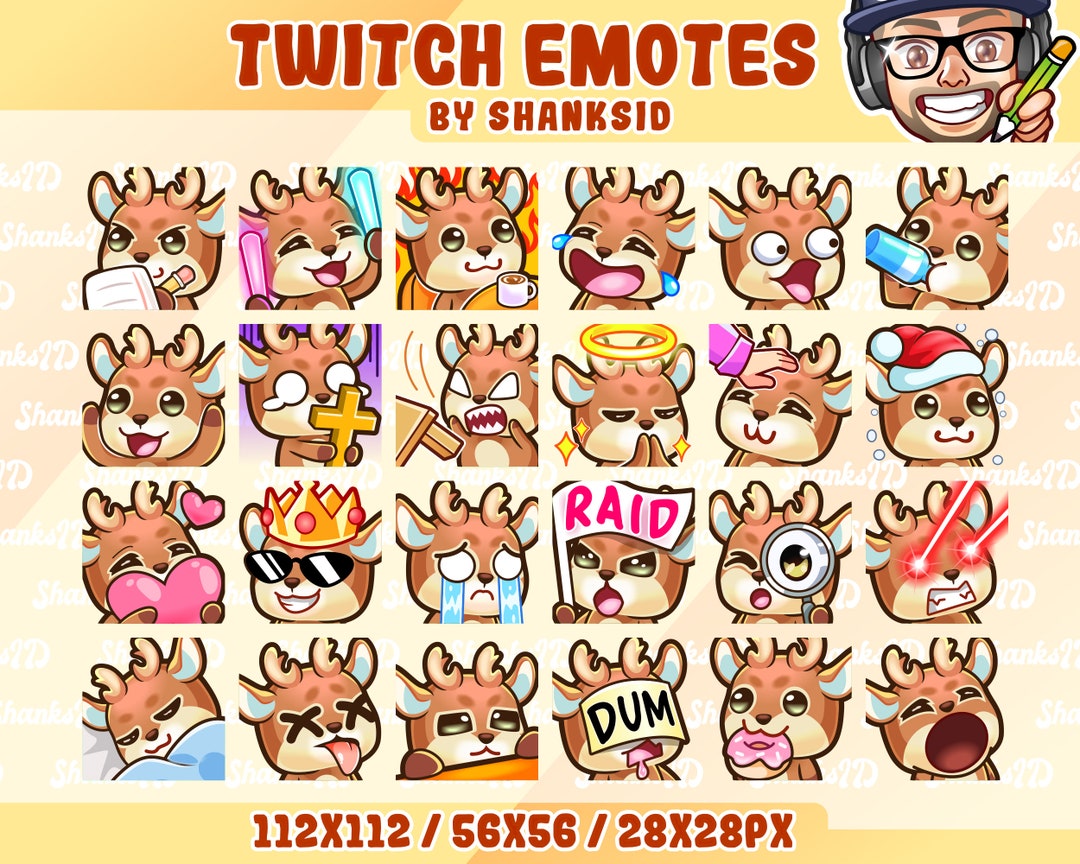 24x Twitch Emotes / Deer - Etsy