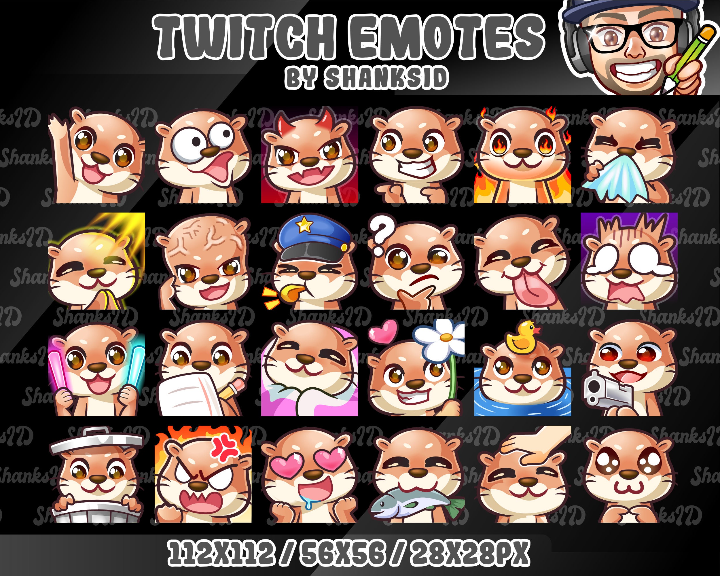 24x Twitch Emotes / Otter / Beaver Emotes Twitch - Etsy