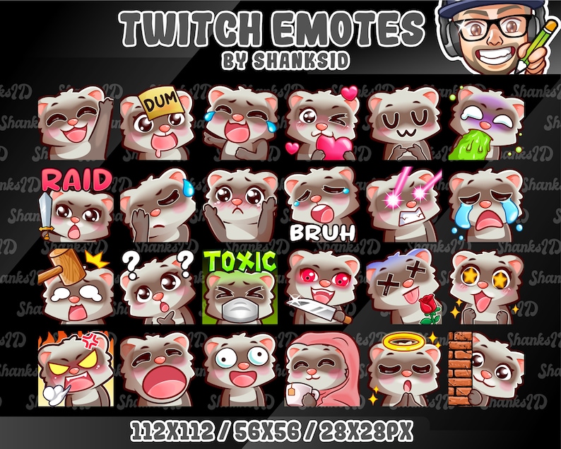 24x Twitch Emotes / Ferret - Etsy