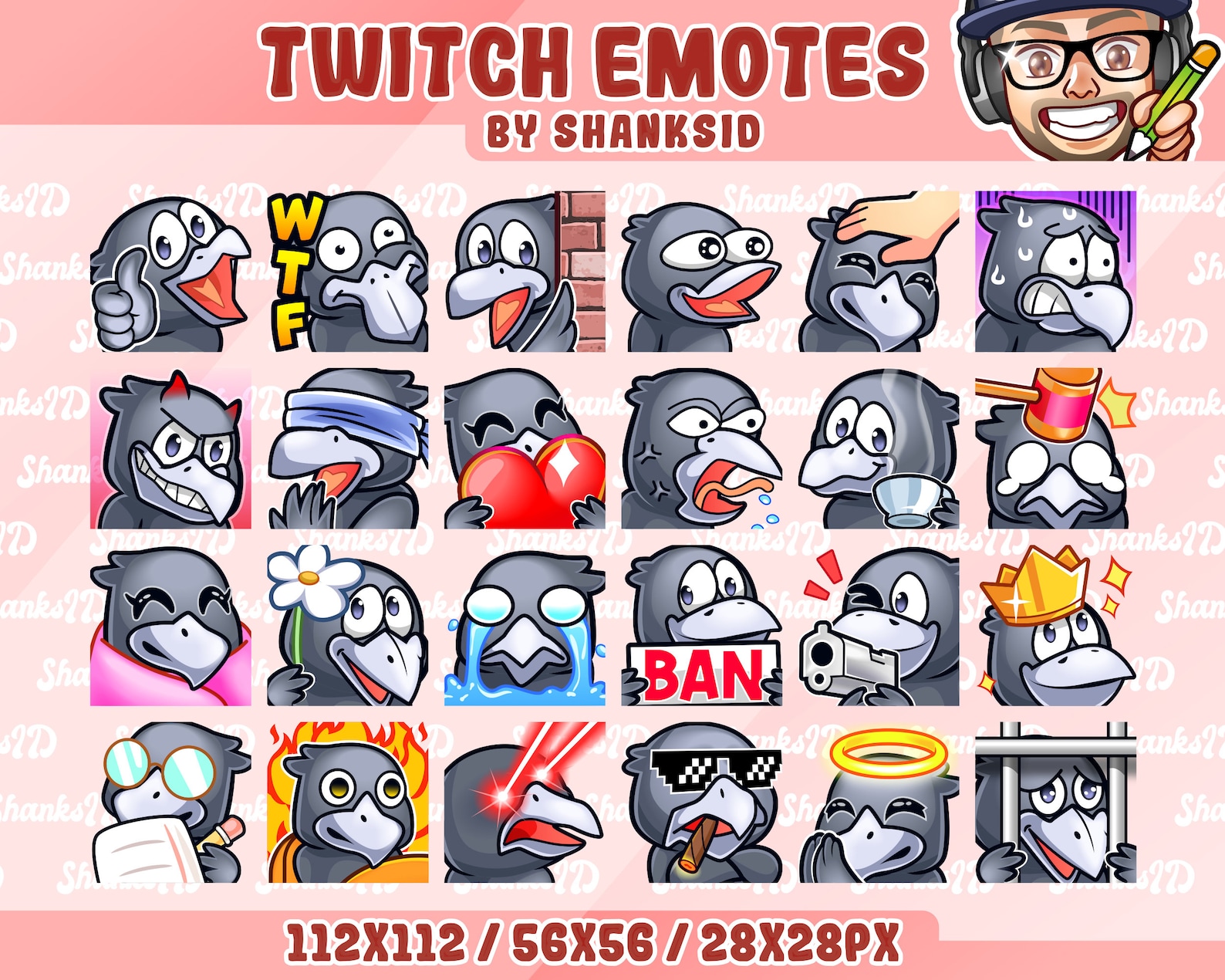 24x Twitch Emotes / Crow / Raven - Etsy