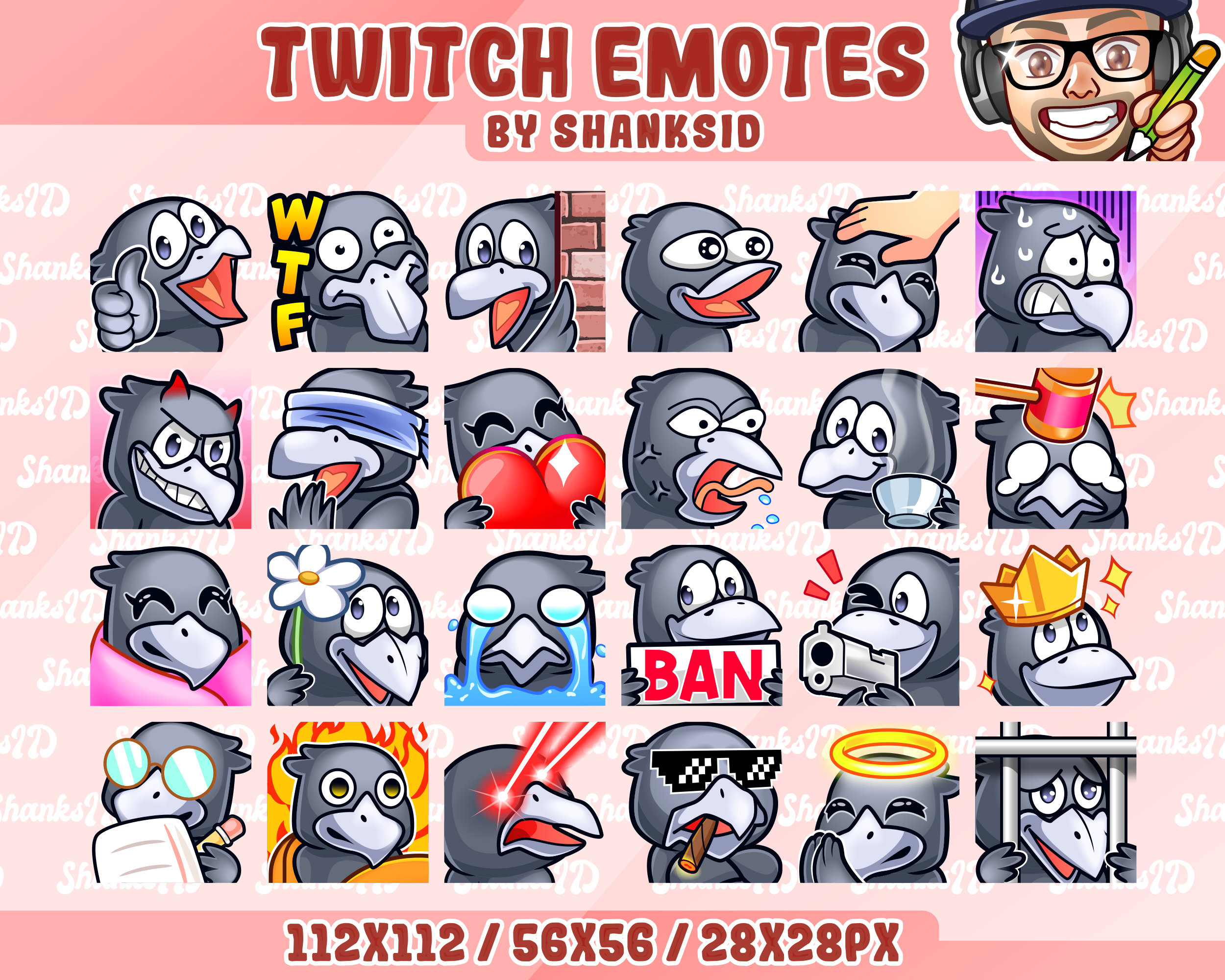 24x Twitch Emotes / Crow / Raven - Etsy