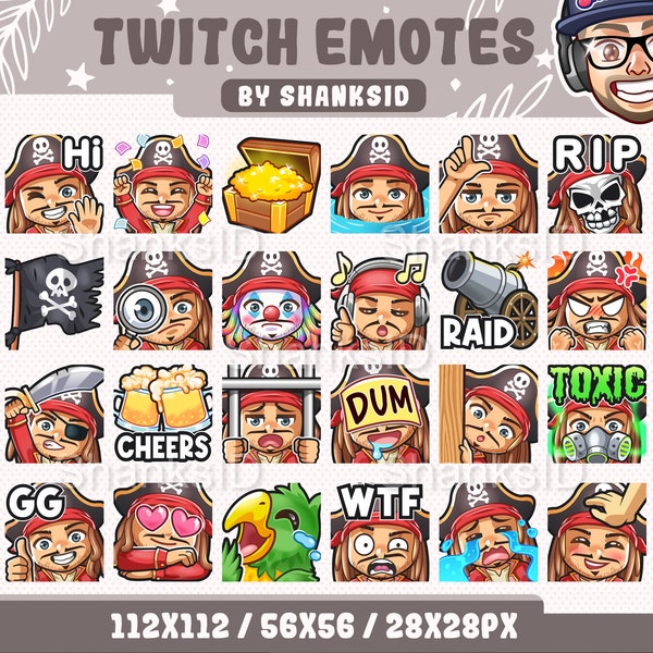 Twitch Pirate Emotes - Etsy