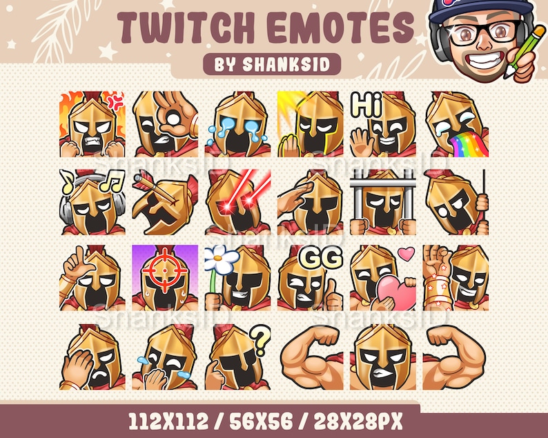 24 Sparta Twitch Emotes Pack, Twitch and Discord Set, High Quality ...