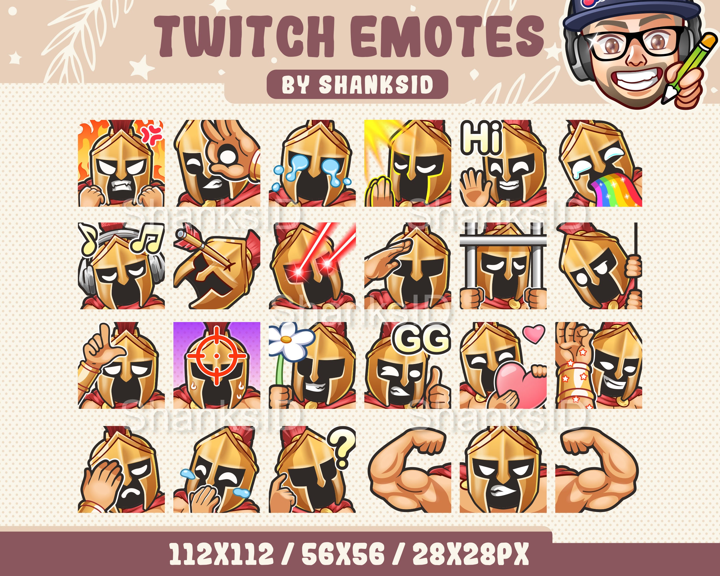 24 Sparta Twitch Emotes Pack, Twitch and Discord Set, High Quality ...