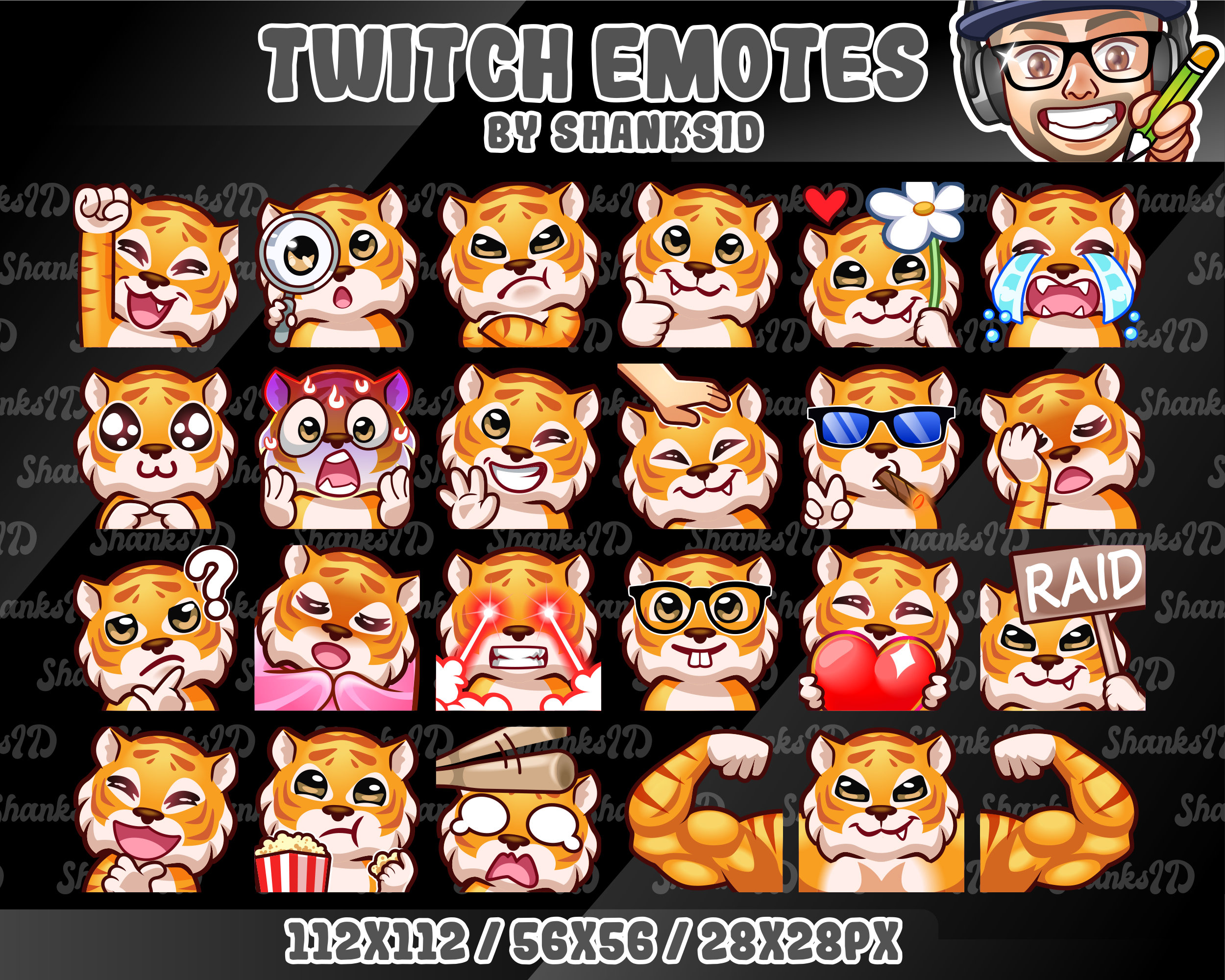 24x Twitch Emotes / Tiger - Etsy