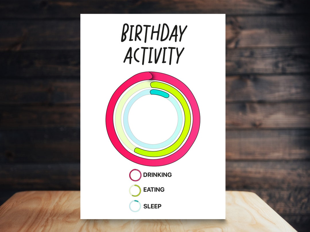 Fitness Activity Exercise Goal App Birthday Card - Etsy
