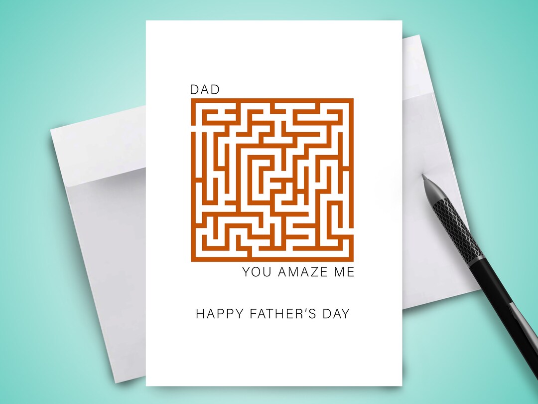 Maze A-mazed Fun Father's Day Card Game Trivia Fathers Day Greetings ...