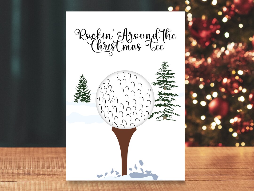 Merry Christmas Golf Tee Christmas Card - Etsy