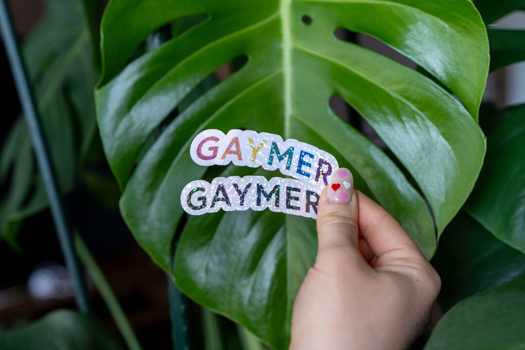 Holo Sticker Gaymer Funny Water Resistant Sticker for Laptop Tray ...