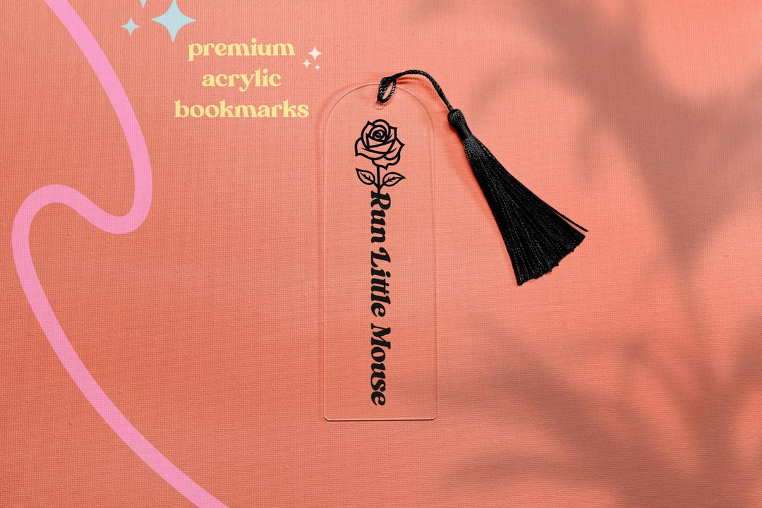 Run Little Mouse Rose Acrylic Bookmark 15 Cm With Tassel Booktok Dark ...