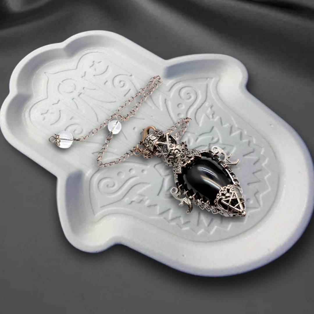 Natural Black Obsidian Gothic Spiritual Pendulum for Divination and ...