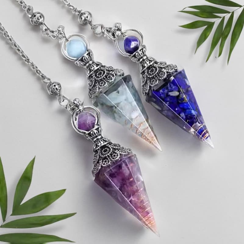 Emerald Silver Pendulum - Etsy