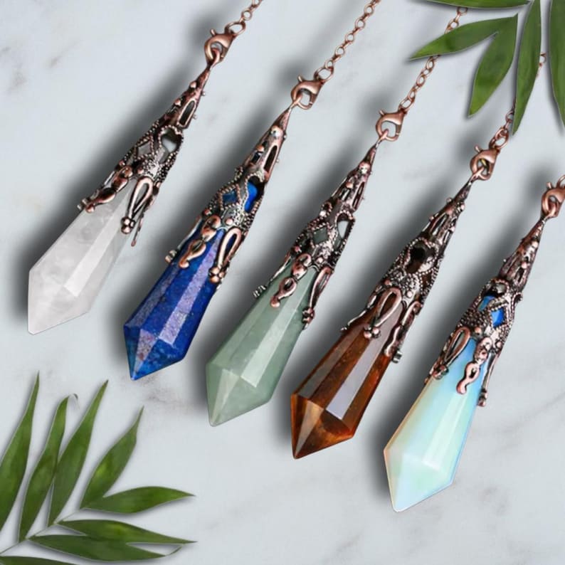 Multi-faceted Crystal Pendulum for Dowsing Natural Gem Stone Spiritual ...