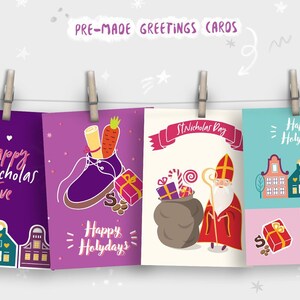St Nicholas Clipart Set: Christmas Card Designs, Seamless Patterns (PNG ...