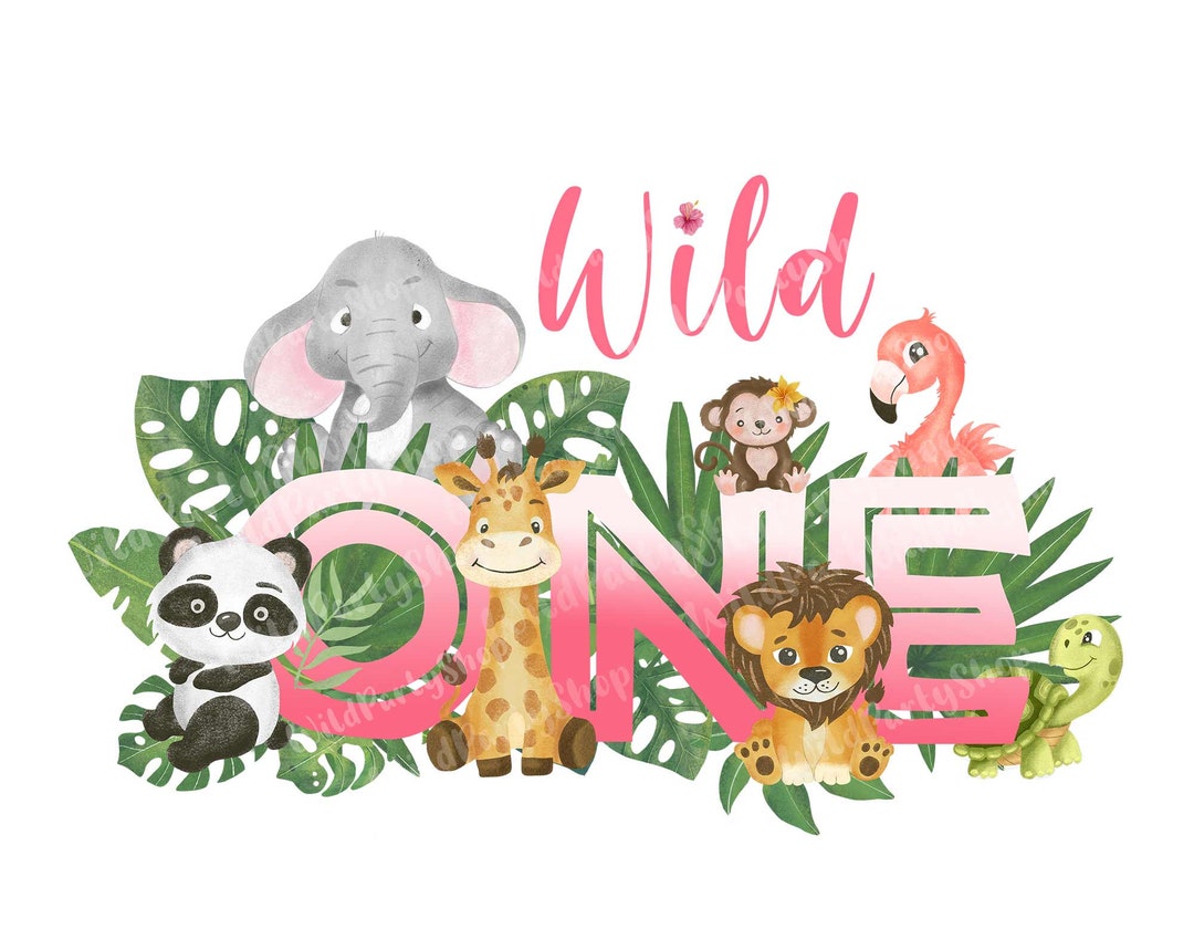 Wild ONE 1st Birthday Girl PNG, Safari T-shirt Transfer File, Baby ...