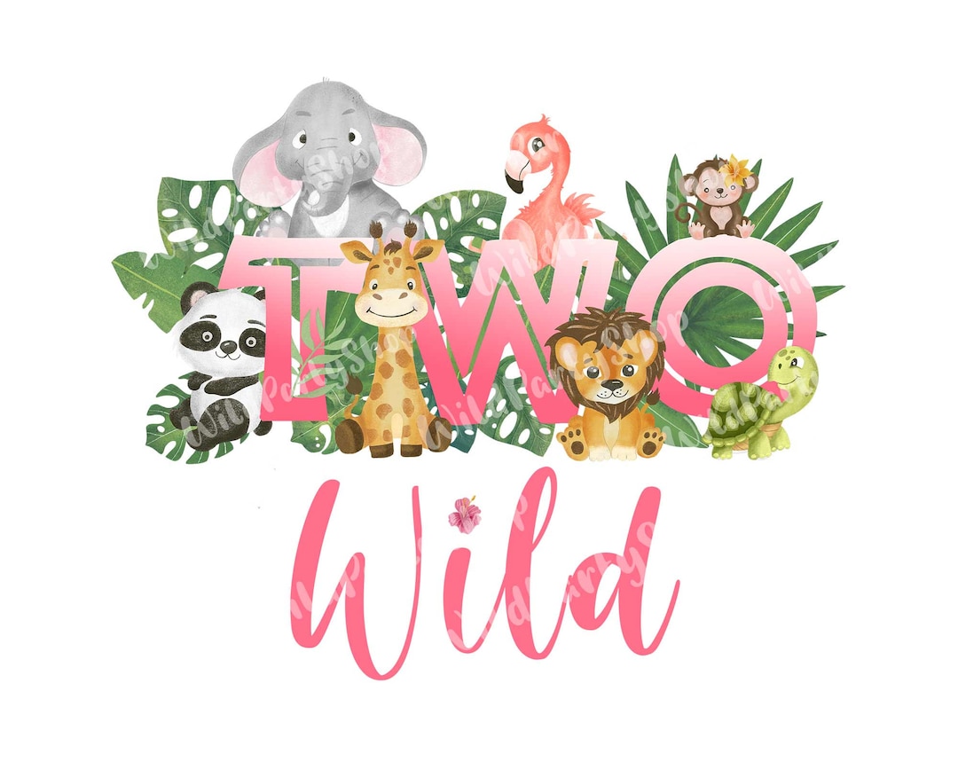 Two Wild PNG: Safari Animals, 2nd Birthday (digital Download) - Etsy
