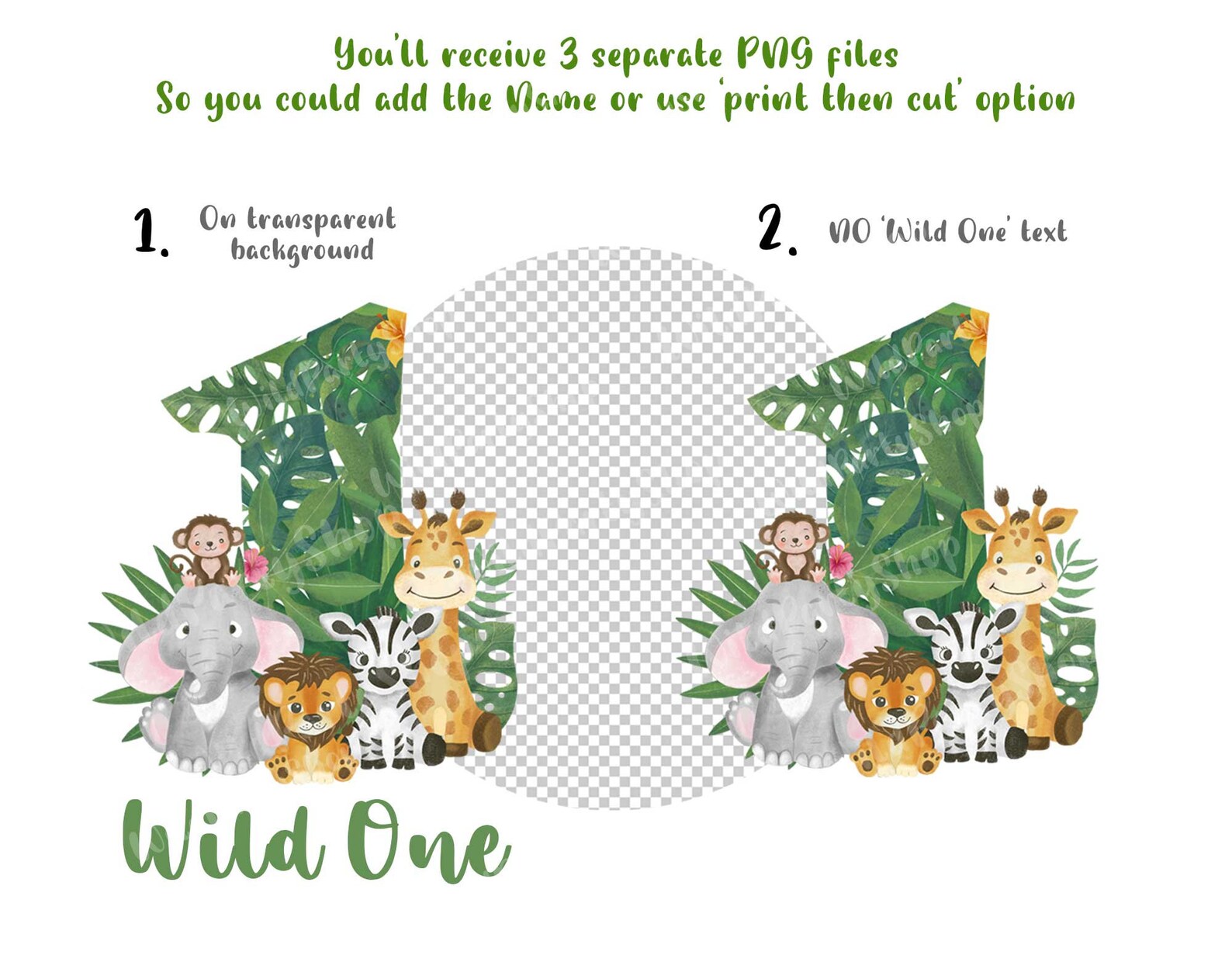 Wild One Jungle Safari 1st Birthday Boy Girl Kids Design - Etsy