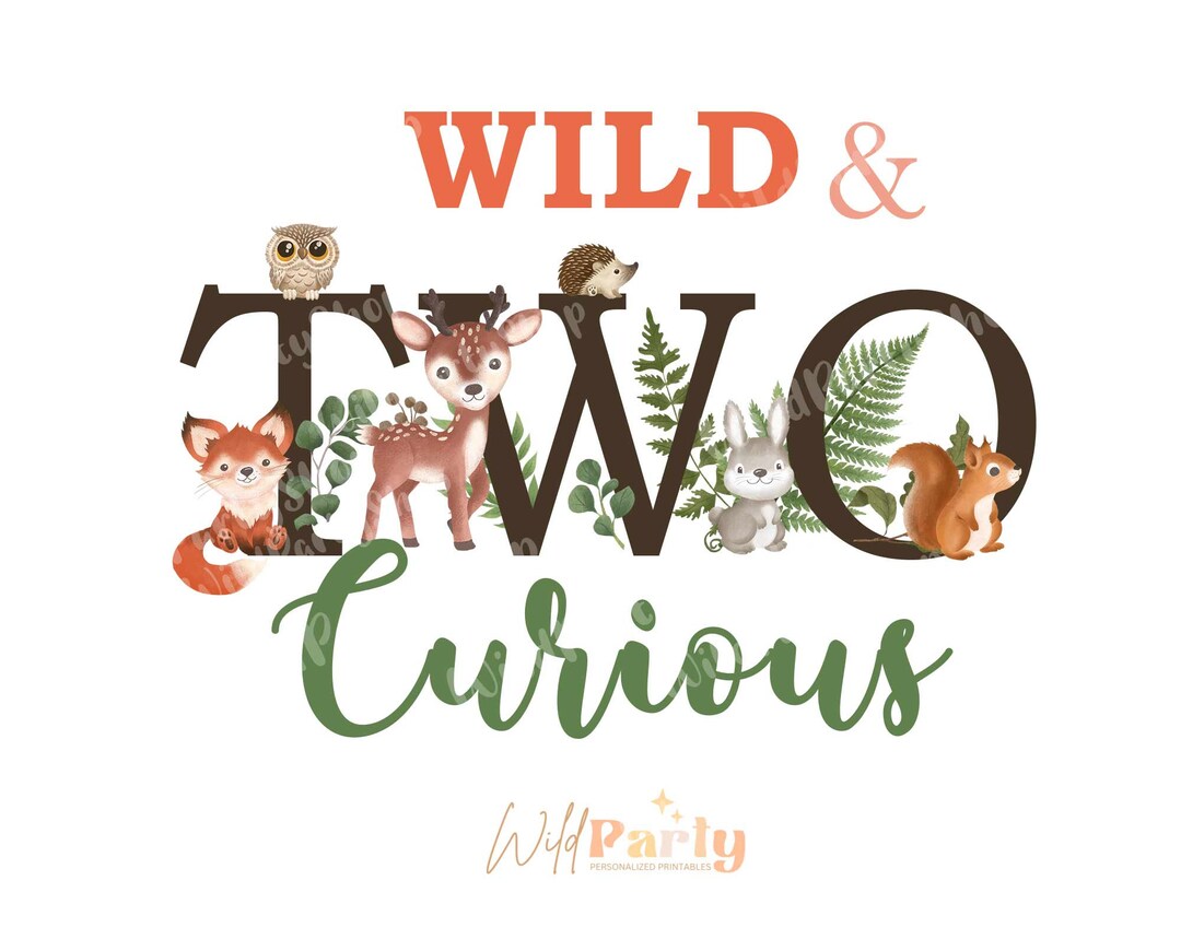 Wild and Two Curious PNG, 2nd Second Birthday, Woodland Forest ...