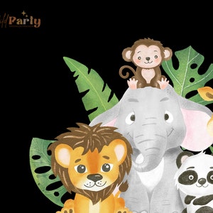 Safari Jungle Baby Animals Nursery Clipart. Tropical African Wild ...