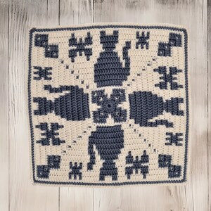 Pattern Crochet Square Mosaic Cat, Mosaic Overlay Afghan Blanket Square ...