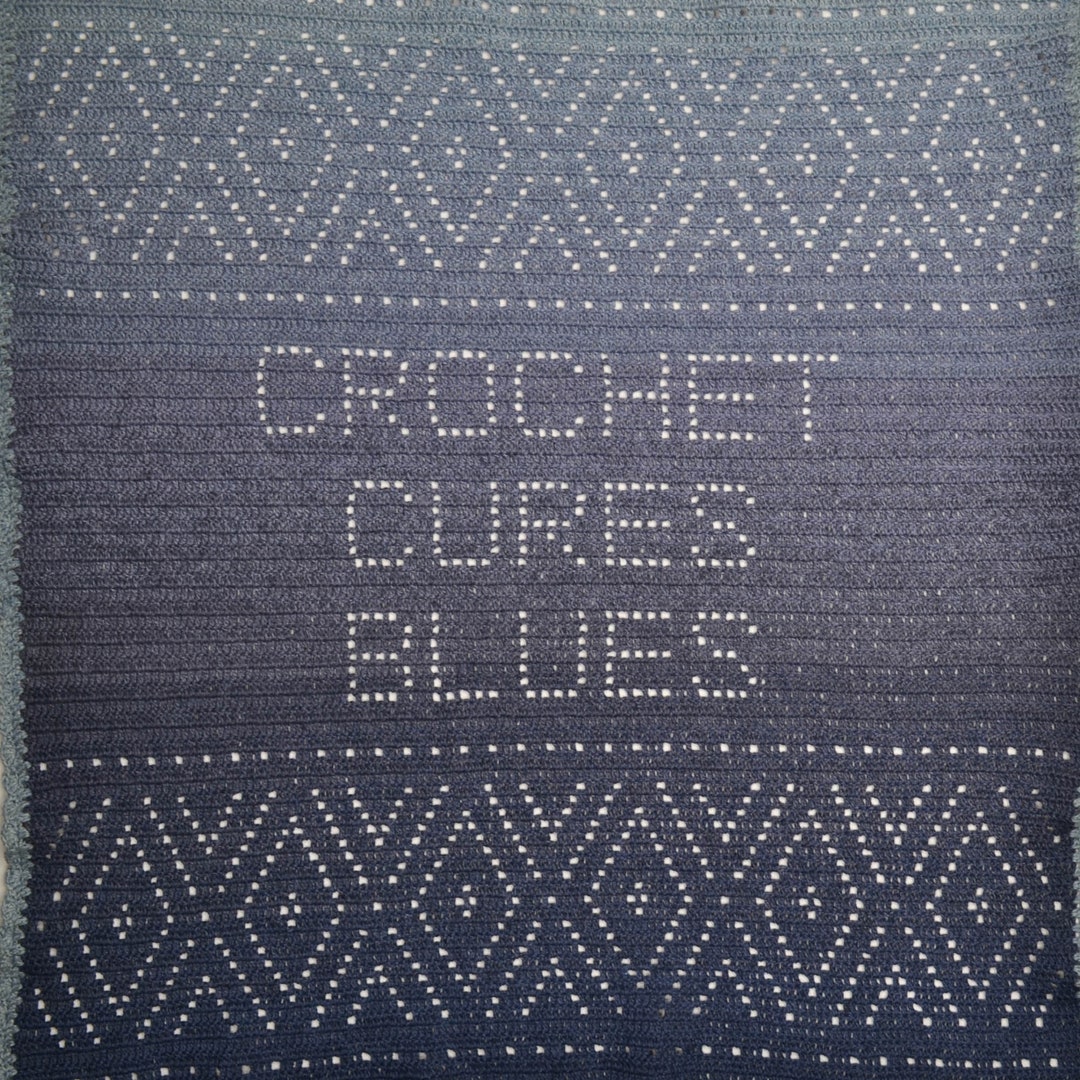 Custom Crochet Blanket Pattern, Filet Crochet Custom Words Afghan ...