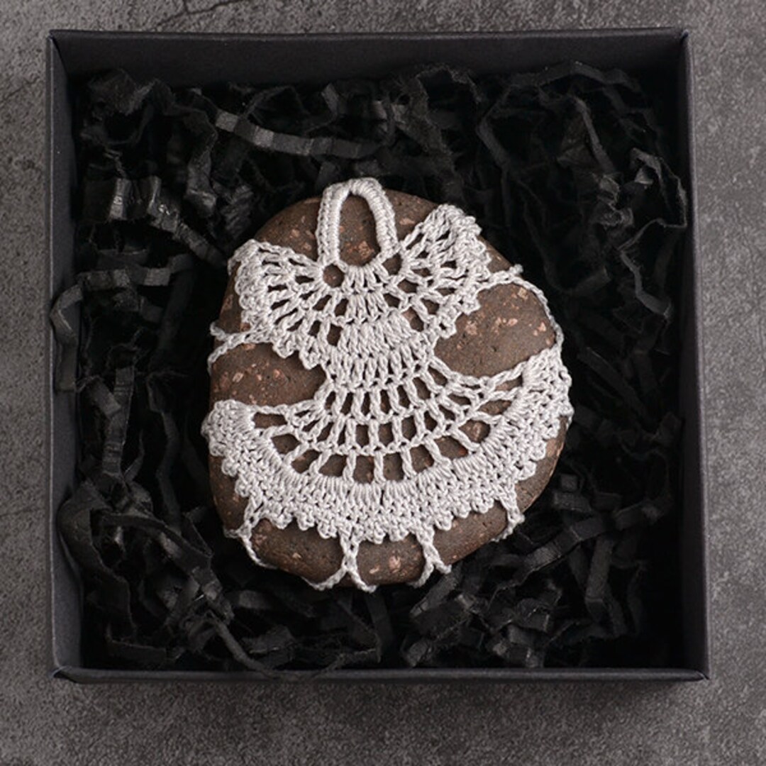 Handmade Stone Lace EARTH ANGEL, Paperweight, Unique Crochet Rock for ...