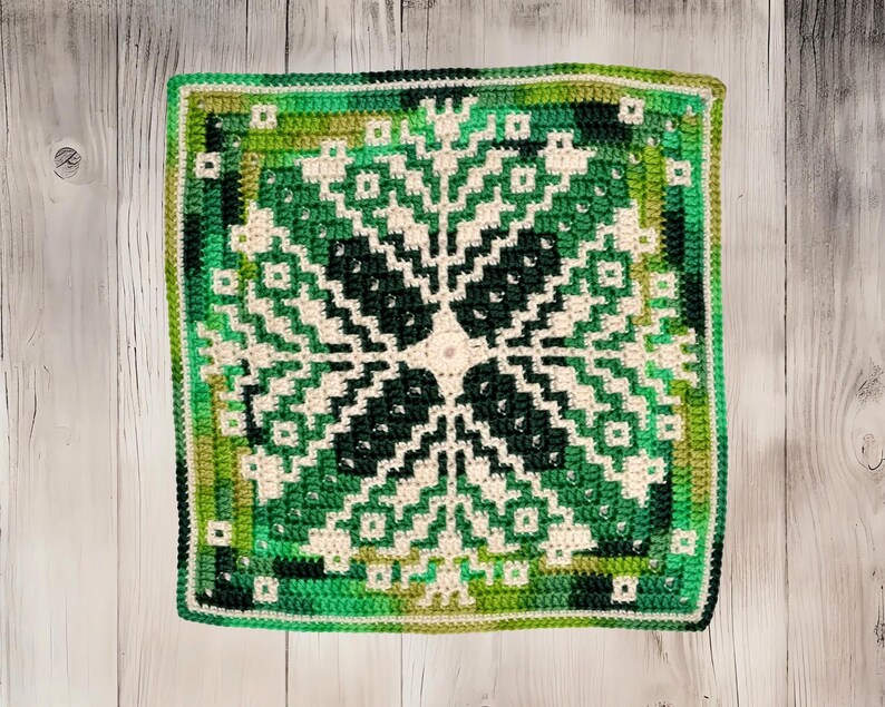 Pattern Mosaic Square Tree of Life, Mosaic Overlay Round Crochet Doily ...