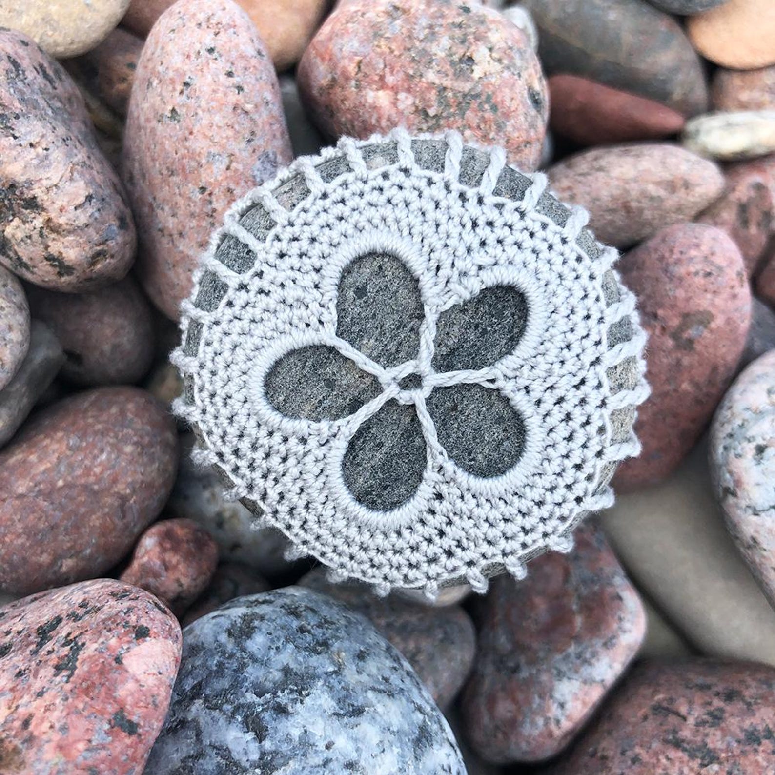Handmade Crochet Rock Paperweight, Unique Crochet Pebble Art Home Décor ...