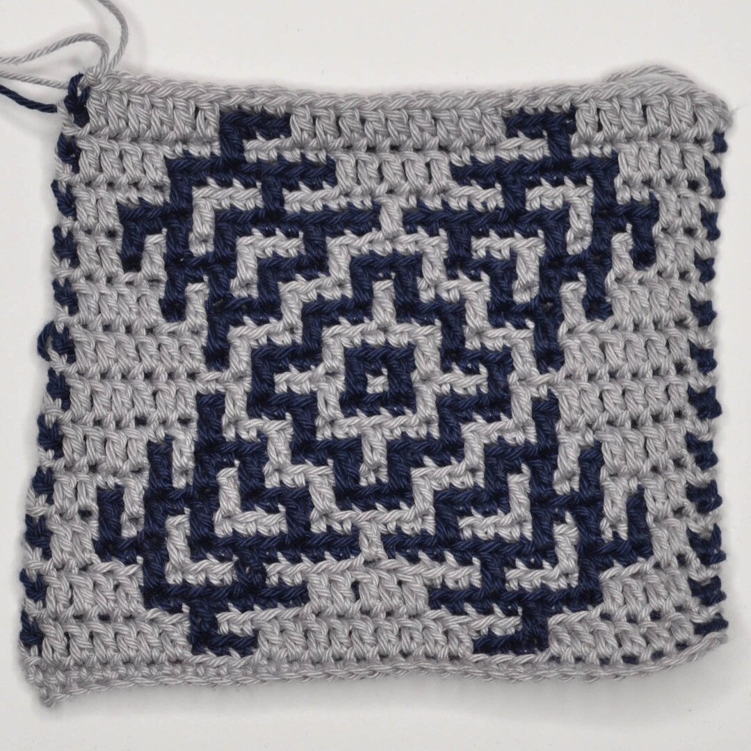 Mosaic Crochet Pattern SMALL VILLAGE, Mosaic Overlay Afghan Blanket ...