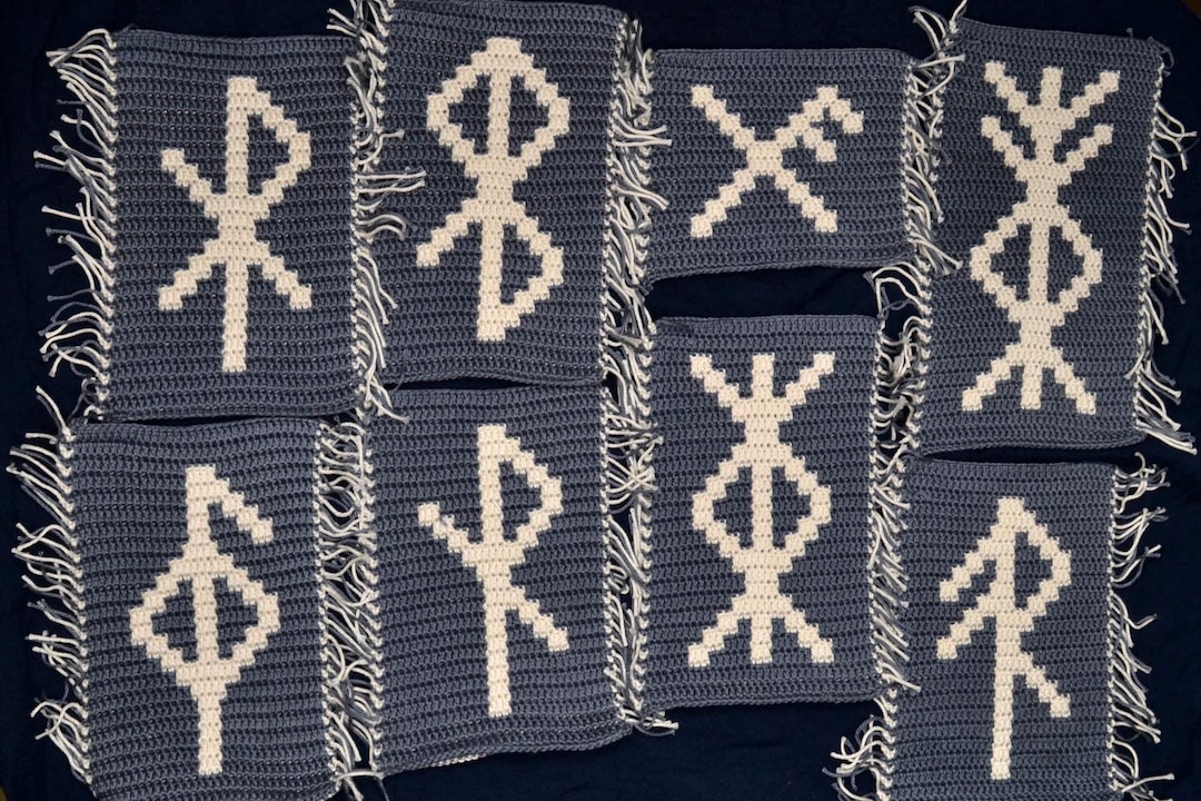 Bind Rune Bundle Crochet Patterns, Mosaic Overlay, Elder Futhark ...