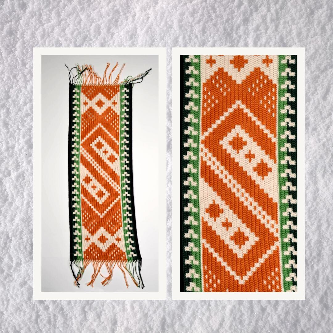 Ethnic Inspired Crochet Table Runner Mosaic Pattern Wall Art Baltic ...