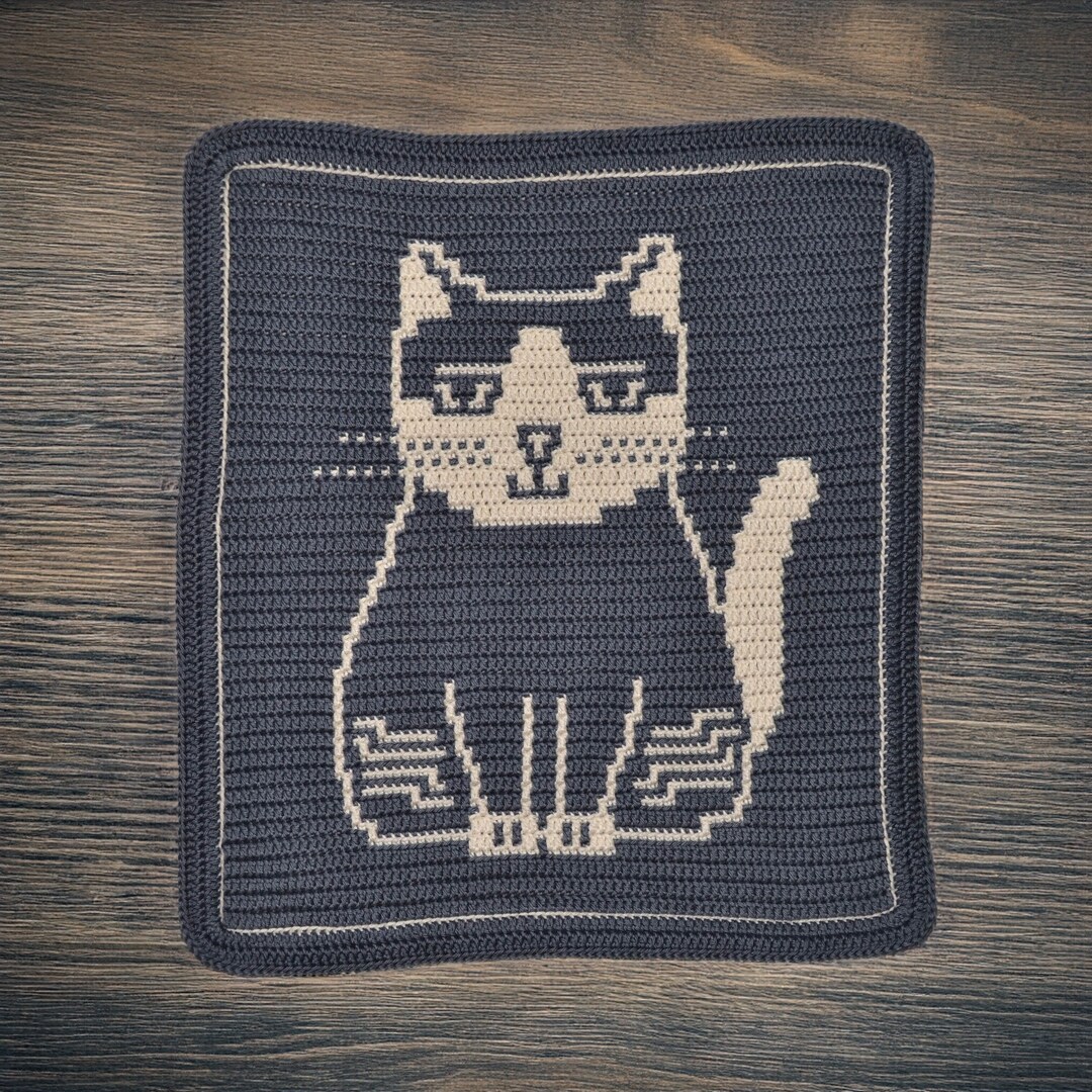 Crochet Pattern Cat Luna, Mosaic Overlay Baby Blanket Afghan, Cosy ...