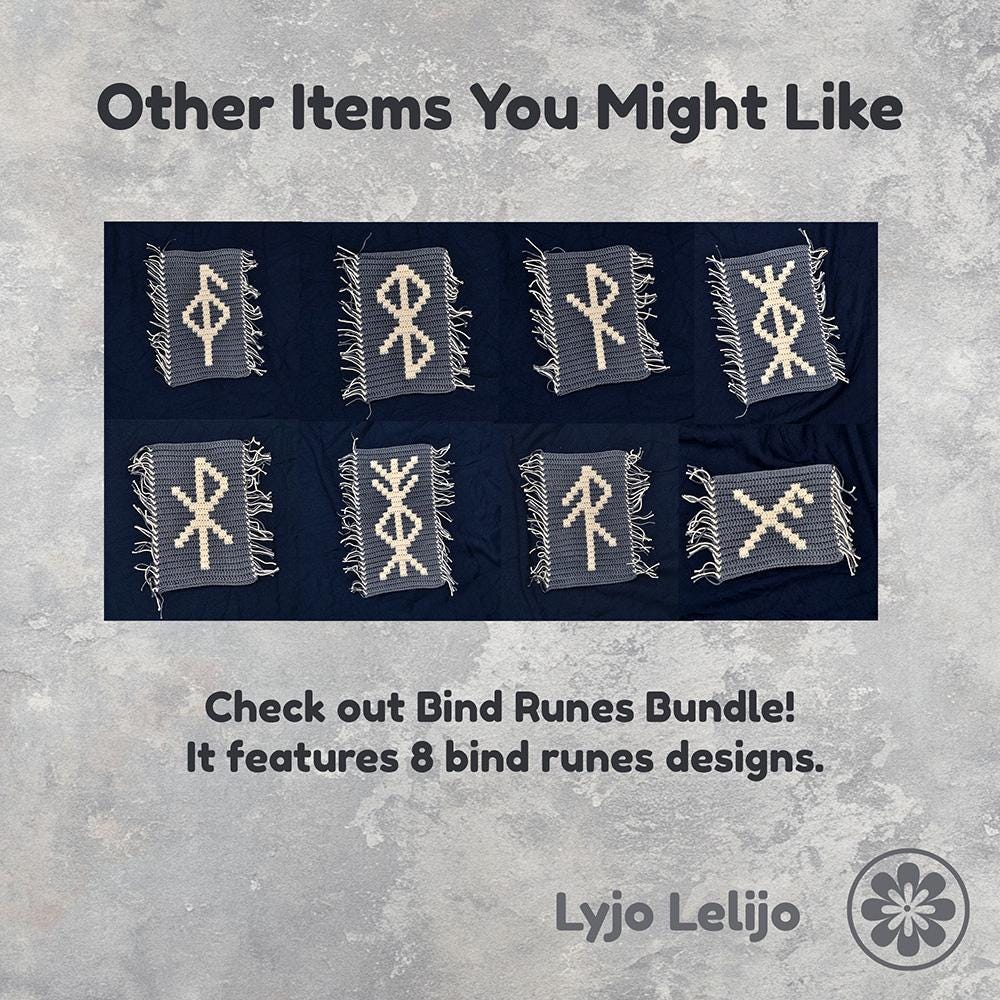 Bind Rune Energy Crochet Pattern Mosaic Overlay, Elder Futhark ...