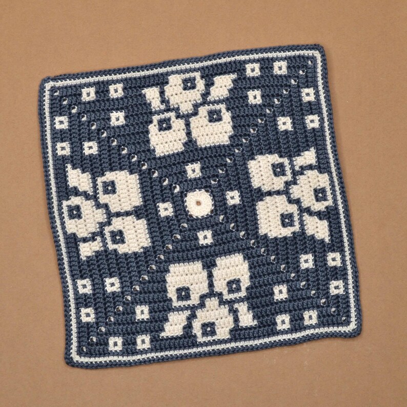Blueberries Square Crochet Pattern, Mosaic Overlay, in Rounds, PDF ...