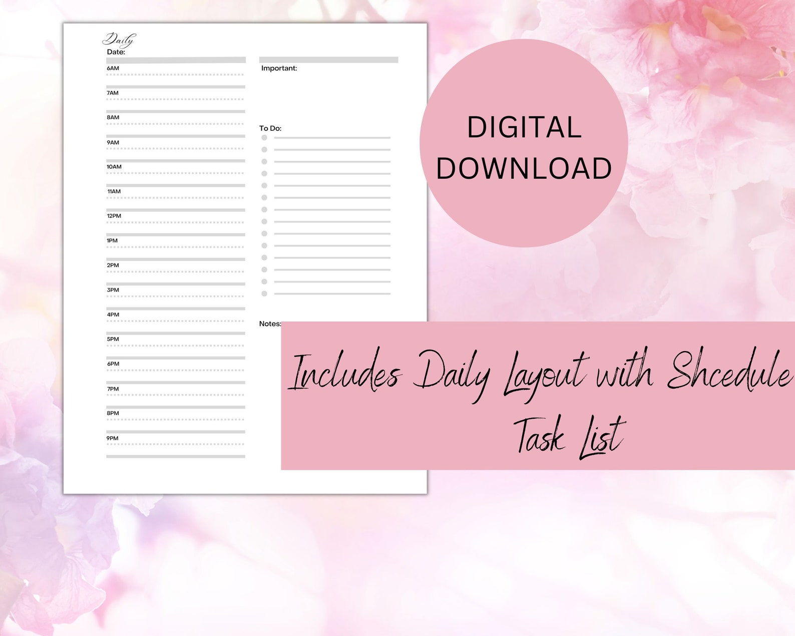 Daily Layout Insert, Monthly Calendar, Layout Minimalist Insert, HP ...