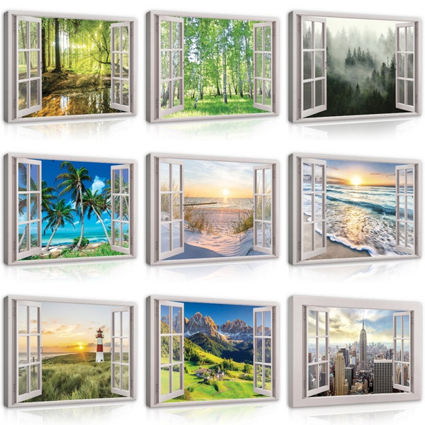 Canvas Art Landscape Window - Etsy