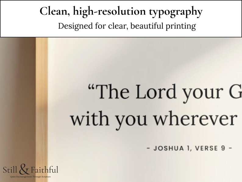 Joshua 1:9 Bible Verse Printable – Digital Download | Christian Wall ...
