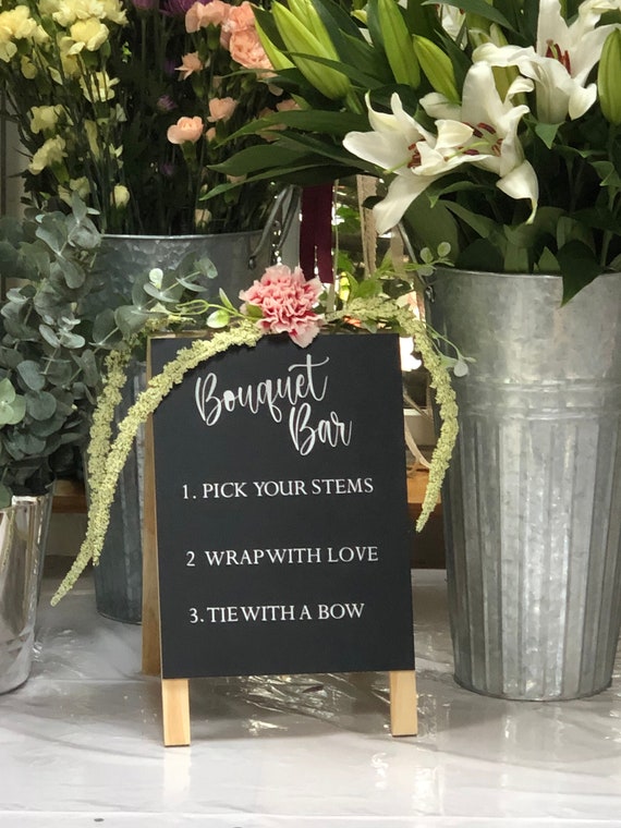Wedding Shower Bouquet Bar Chalkboard Sign - Etsy