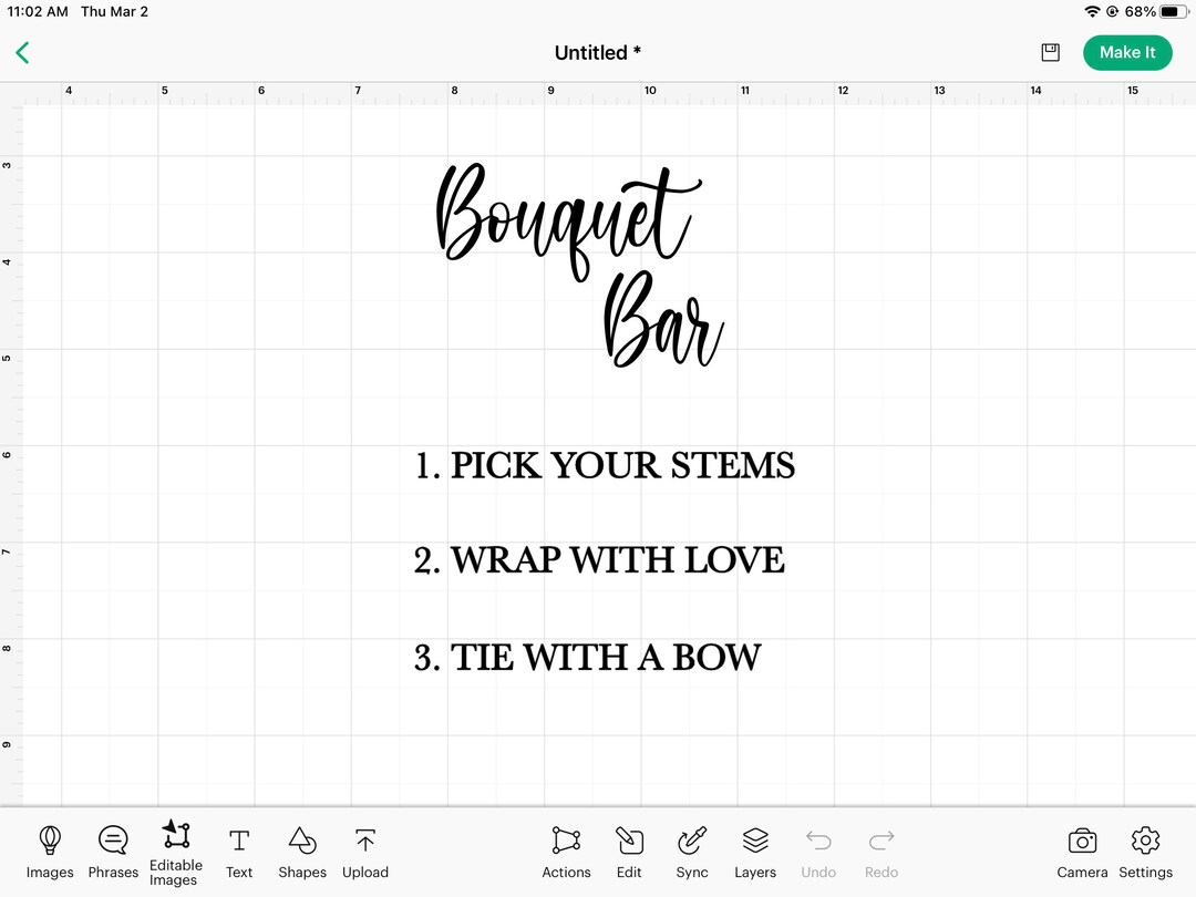 Bouquet Bar SVG - Etsy