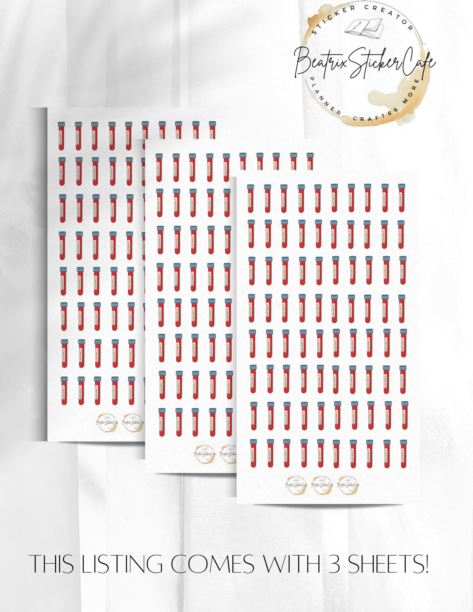 Mini Blood Tests Stickers Labs Sticker Kit Doctor - Etsy