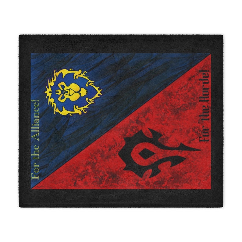 World of Warcraft Minky Blanket, Horde and Alliance Blanket, Multiple ...
